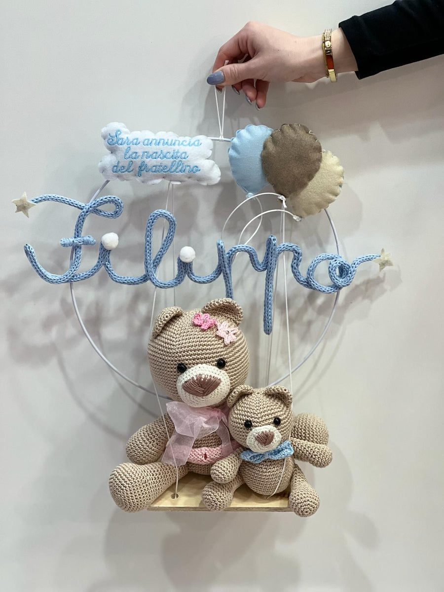 Le dolcezze del cuore - Fiocco Nascita tricotin FILIPPO – PuntoLuce di ...